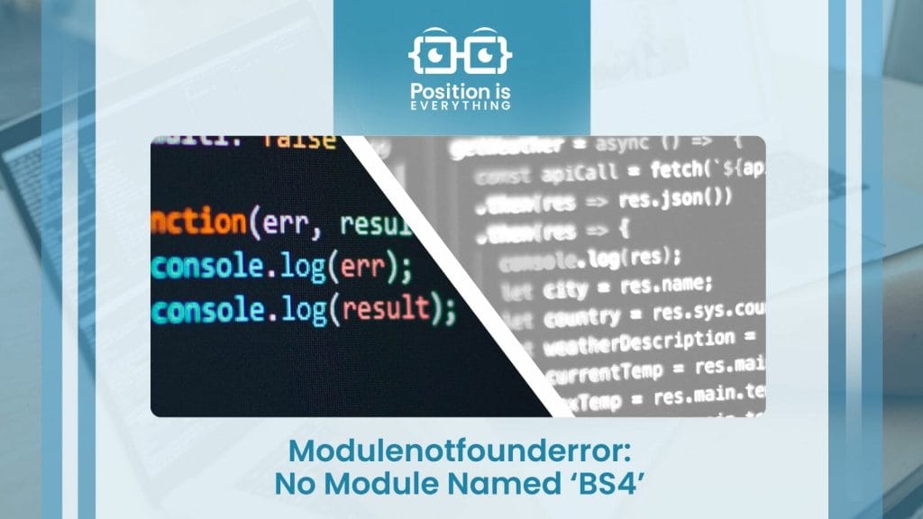 Modulenotfounderror: No Module Named ‘BS4’: Finally Fixed - Position Is ...